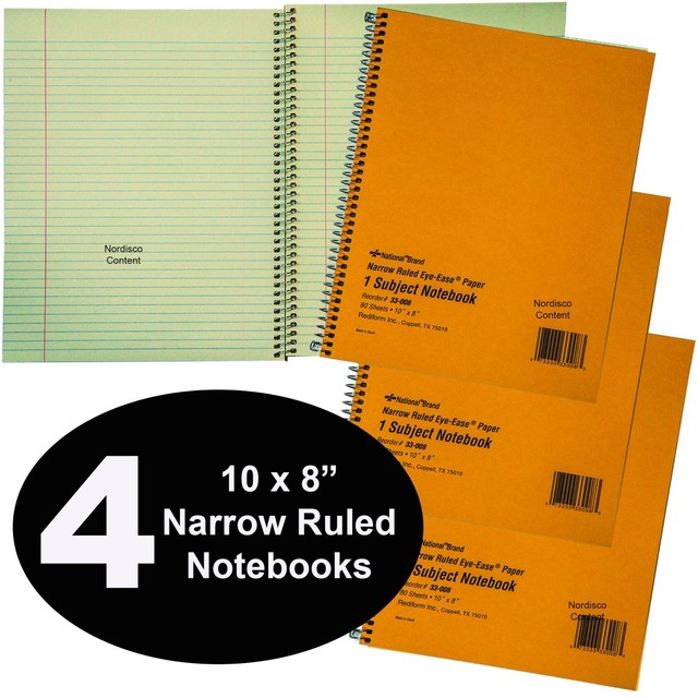 5 Eye Ease National BRAND 33-008 Narrow Ruled Notebooks Paper 80 Sheet ...