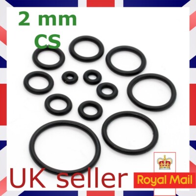 2mm Cross Section O-Rings NBR Nitrile Rubber 2mm - 21mm ID Oil ...