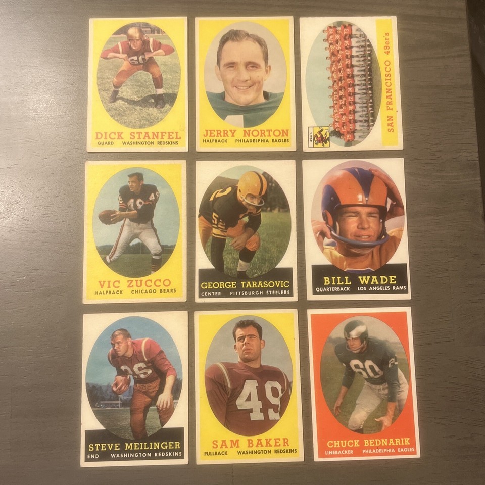 1958 TOPPS FOOTBALL #1-132 COMPLETE YOUR SET FREE SHIPPING | eBay