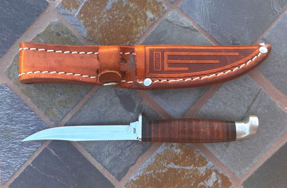 VINTAGE 1960s, Case XX USA M3F Mini-Finn Fixed Blade Knife w/ Leather ...