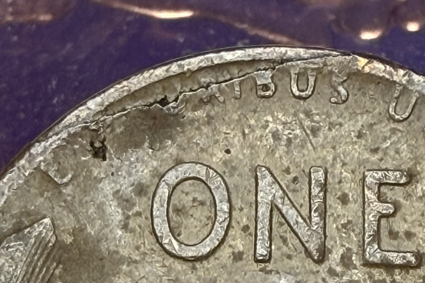 1944 Wheat Penny Lamination Defective Planched Error Collectible Coin ...