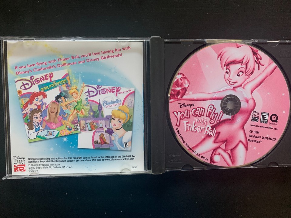 Disney's You Can Fly with Tinkerbell PC CD Disney Vintage Game Win 95 ...