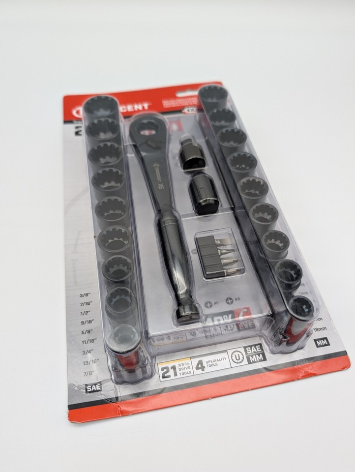 Crescent CX6PT25 Passthrough X6 Metric & SAE Spline & Socket Ratchet ...