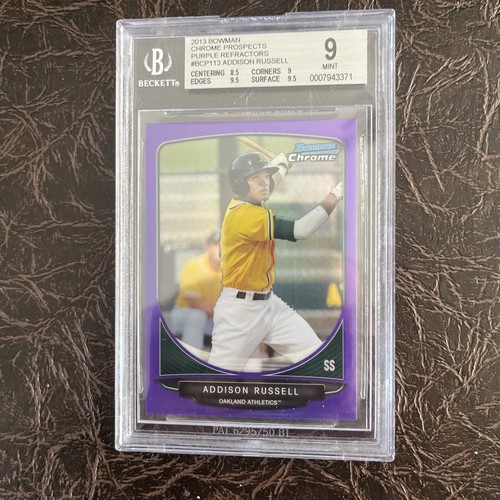 Addison Russell 2013 Baseball Card Bowman Chrome Purple Refrctr BCP113 ...