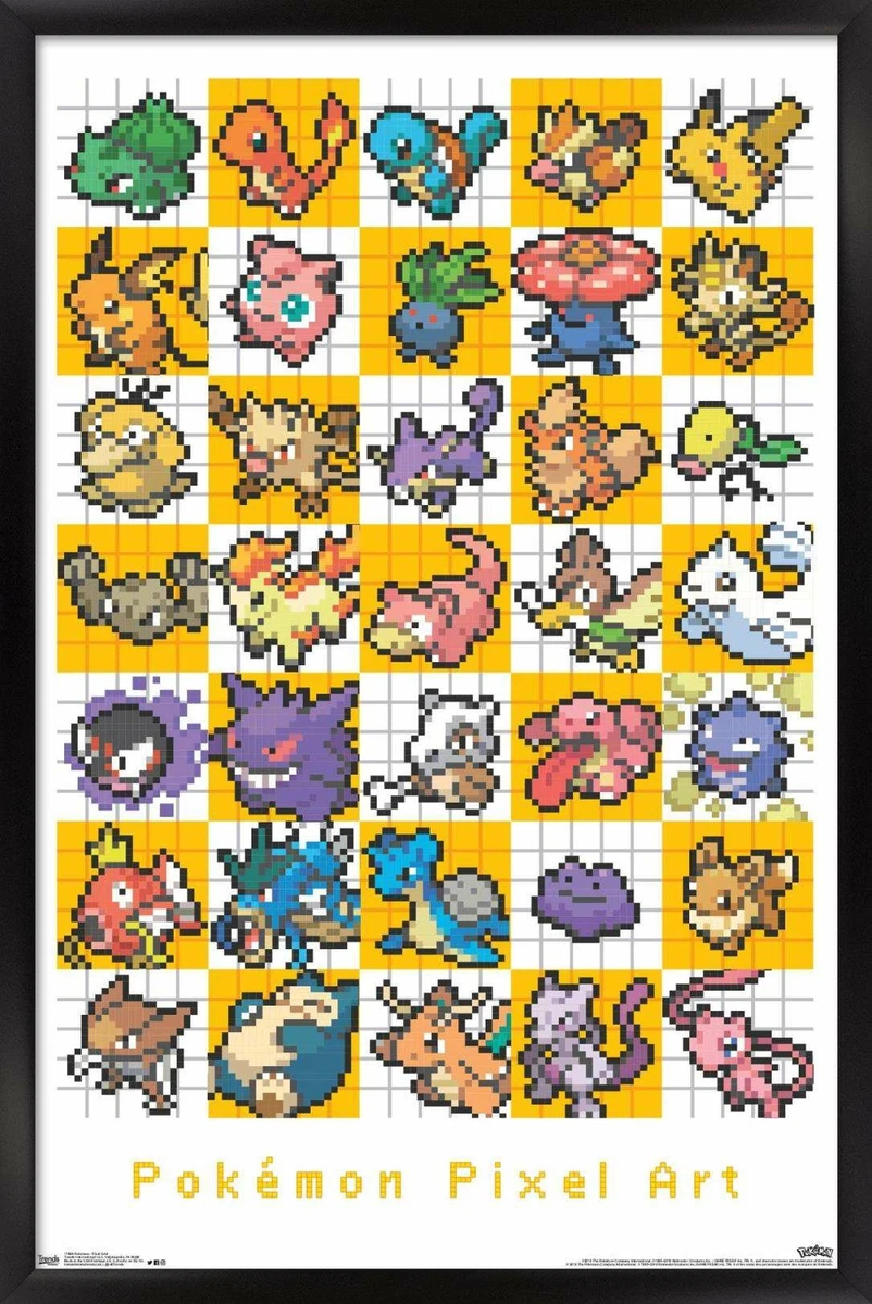 Pokemon Pixel Art Grid Mew