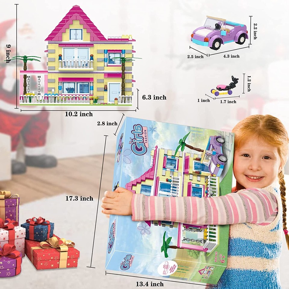 COGO 4512 Dream Girls Friends Beach House Villa Building Blocks Set ...
