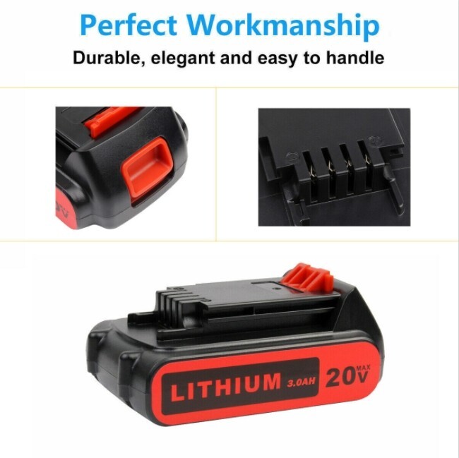 2Pack 20V Battery 1.5Ah 2.0Ah For BLACK and DECKER 20Volt Lithium ...
