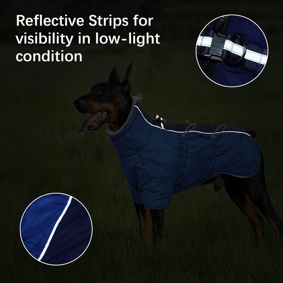 bonaweite warm dog coat waterproof winter Jacket, snowsuit with Harness ...