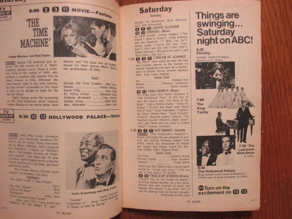 Sept 25-1965 TV Guide(JOANNA BARNES/THE FLINTSTONES/TONY CURTIS/RUDOLPH ...