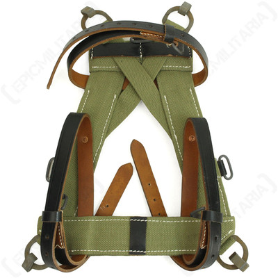 Tropical A-Frame with Leather Straps - WW2 Repro German Webbing Carrier ...