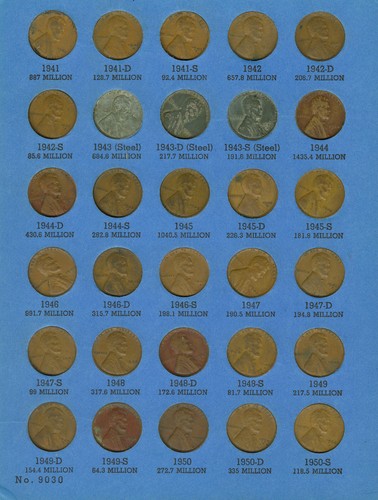 1941 to 1974 (88 Coins) Lincoln cent set in Whitman Folder | eBay