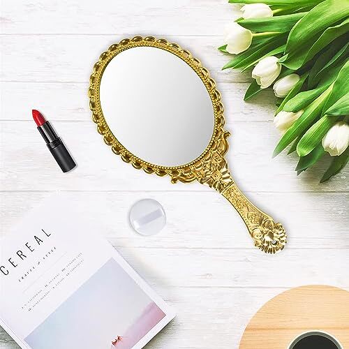 Handheld Mirror with Handle, Makeup Compact Hand Mirrors for Women ...