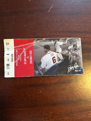 Cincinnati Reds vs. Atlanta Braves July 16, 2007 Baseball Ticket Stub ...