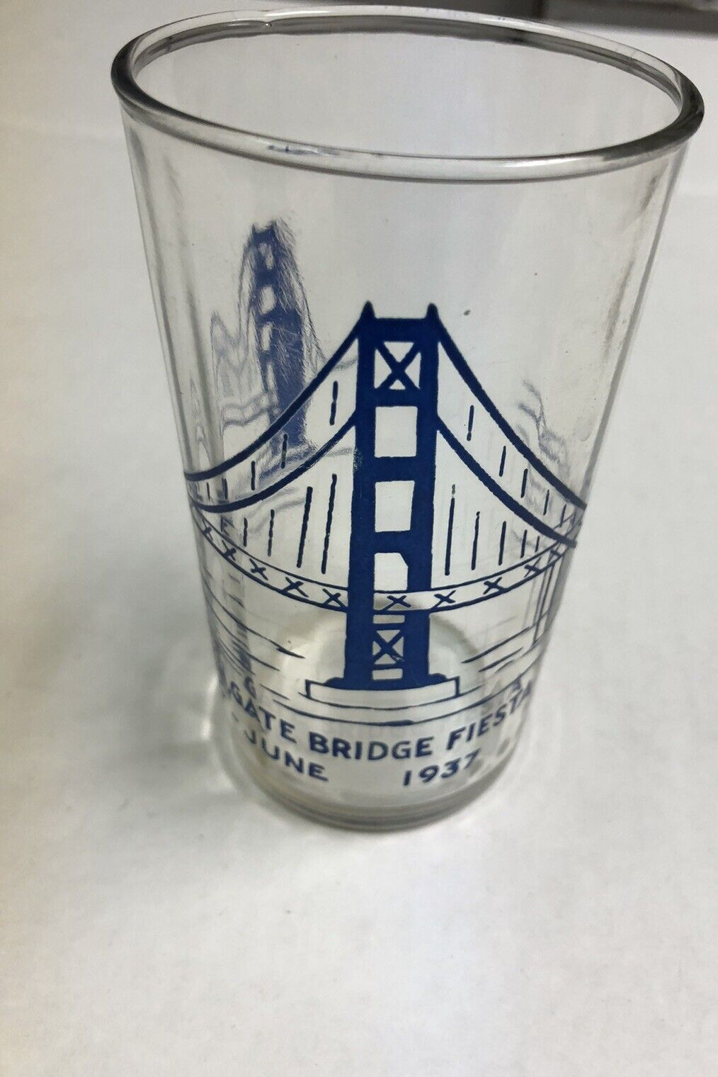 Golden Gate Bridge Fiesta 1937 Vintage Glass Tumbler 4 1/2" San ...