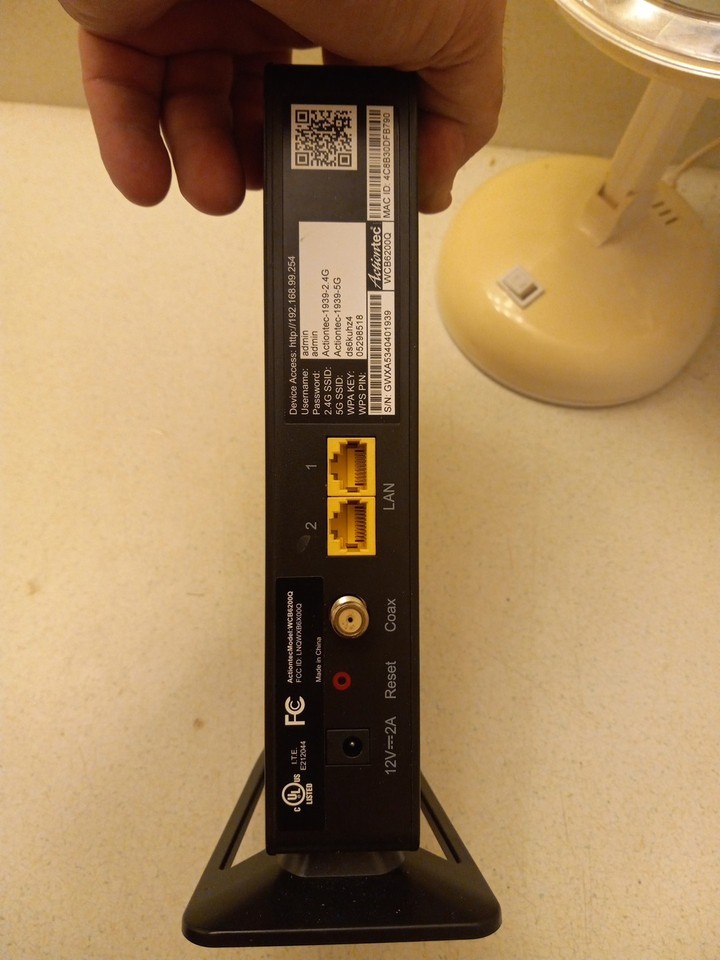 Actiontec WCB6200Q MOCA Adapter / Dual Band Router ONLY - NO POWER CORD ...