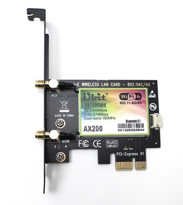Ubit AX200 Gigabit WiFi- & Bluetooth-Adapter PCI-E x1 #315671 | eBay