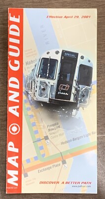 Vintage April 2001 PATH Railroad Map Guide Brochure New York New Jersey ...