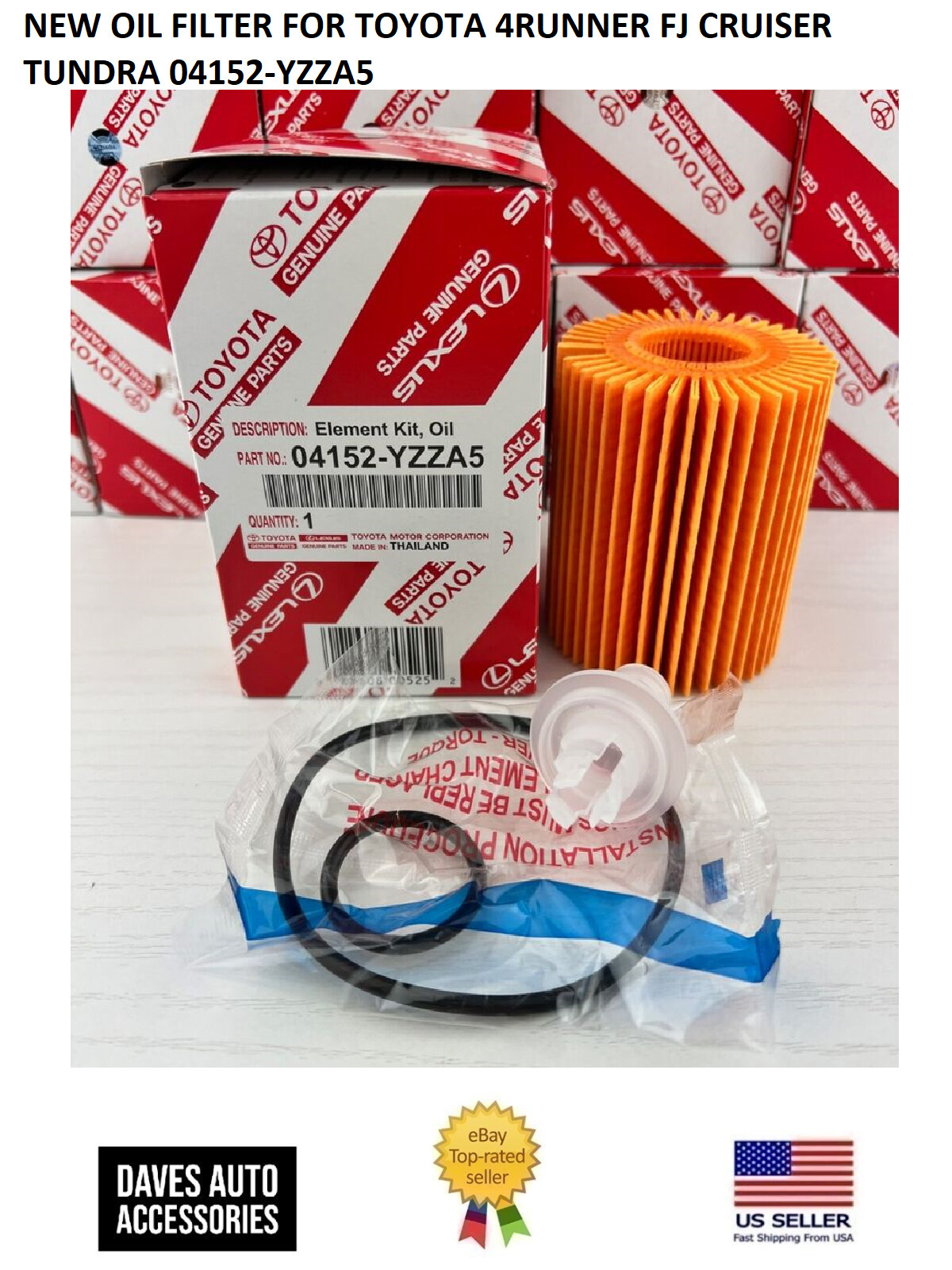 Engine Oil Filter Set #04152-YZZA5 OEM Quality For Toyota 4RUNNER/FJ ...