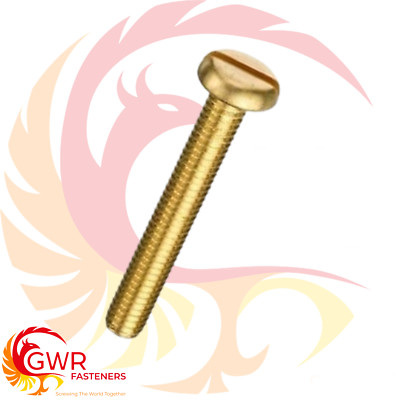 SOLID BRASS SLOTTED PAN HEAD MACHINE SCREWS M3 M4 M5 M6 SLOT DRIVE ...