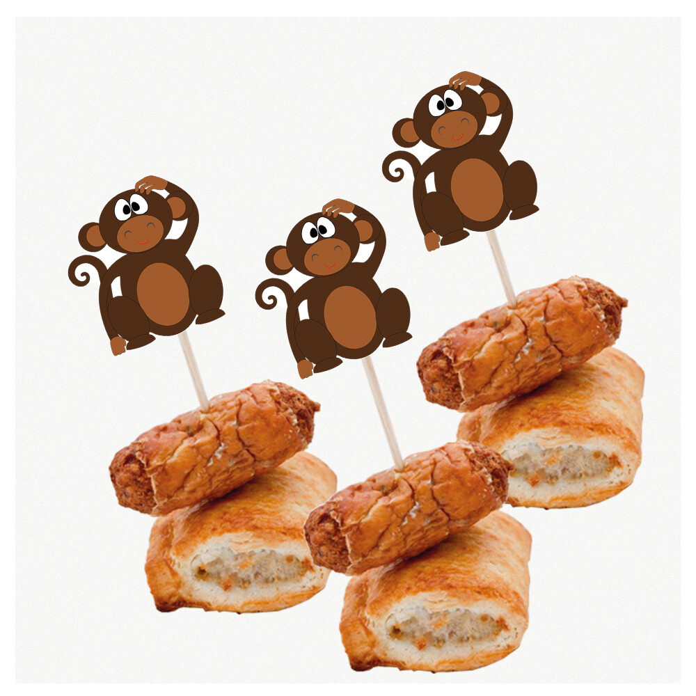 Monkey Birthday Cupcake & Party Food Toppers Decorations Picks 14 Pack ...