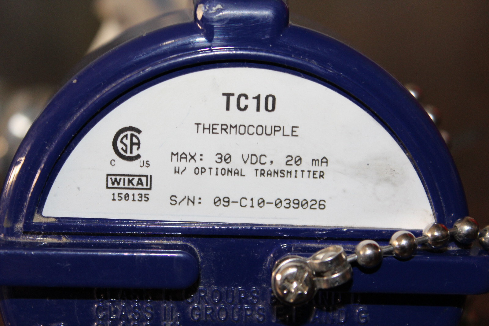 WIKA Industrial Thermocouple Assembly TC10 Thermocouple | eBay