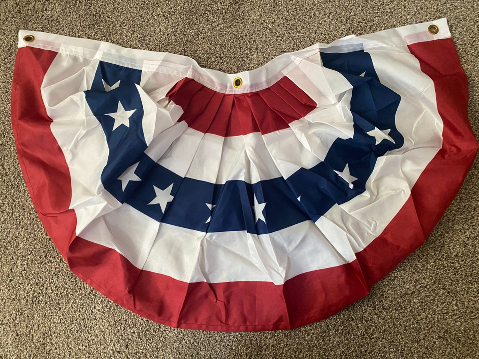 6 pack USA Pleated Fan Flags 1.5x3 Feet Zip Ties Bunting Flags Half Fan ...
