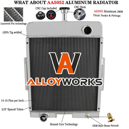 4 Row Aluminum Radiator for IH Farmall 656 706 756 766 2656 2706 ...