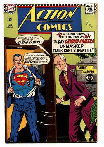 ACTION COMICS #345 SUPERMAN-CANDID CAMERA-ALAN FUNT | eBay