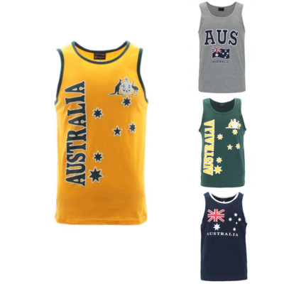Mens Singlet T Shirt Australian Australia Souvenir Cotton - Flag | eBay ...