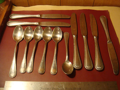 F.B. Rogers KNIGHTSBRIDGE stainless flatware tea / table spoons knife ...