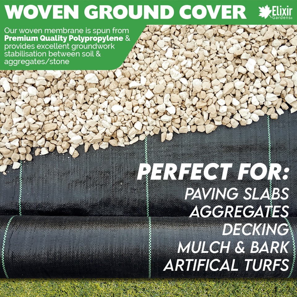 Woven Heavy Duty Ground Cover & Weed Membrane | 1m, 2m, 3m, 4m, 5m ...