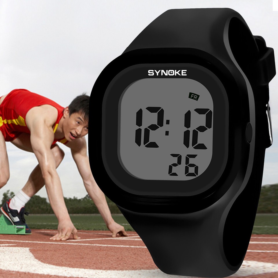 Men Women Digital Sports Watches LED Electron Waterproof Luminous ...