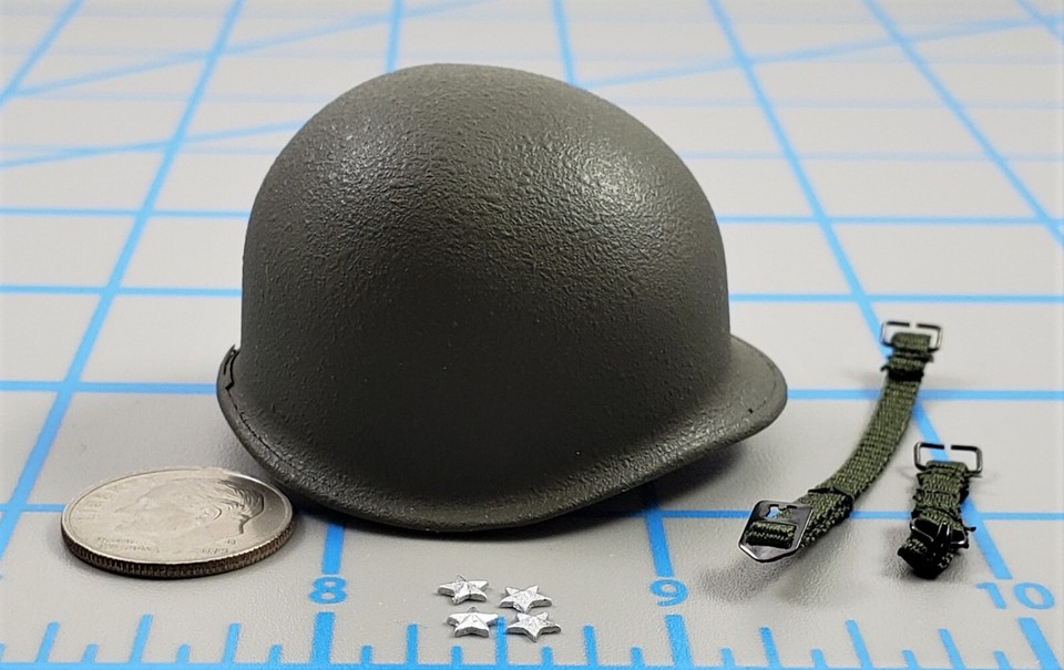 DID WWII US army General Patton metal helmet & stars 1/6 scale toys ...