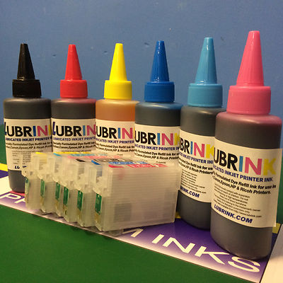 6x100ml Ink Refillable Cartridges For Epson R285 R360 RX560 RX585 RX685 ...