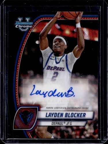 Layden Blocker DePaul Basketball Autograph Topps Rookie Card Auto Black ...