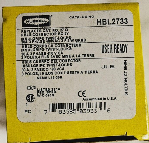 Hubbell HBL2733 Locking Connector - Black/White for sale online | eBay