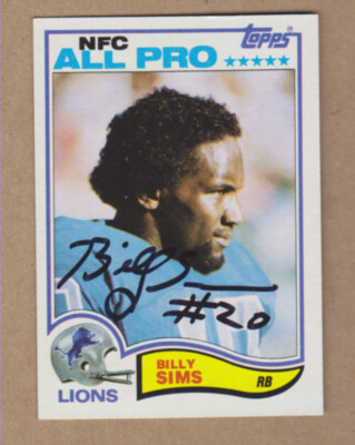 Billy Sims signed 1982 Topps card#349 (1978 Heisman)- Detroit Lions | eBay