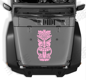 Tiki Head tribal decal vinyl sticker kahuna Hawaii fits any Jeep or ...