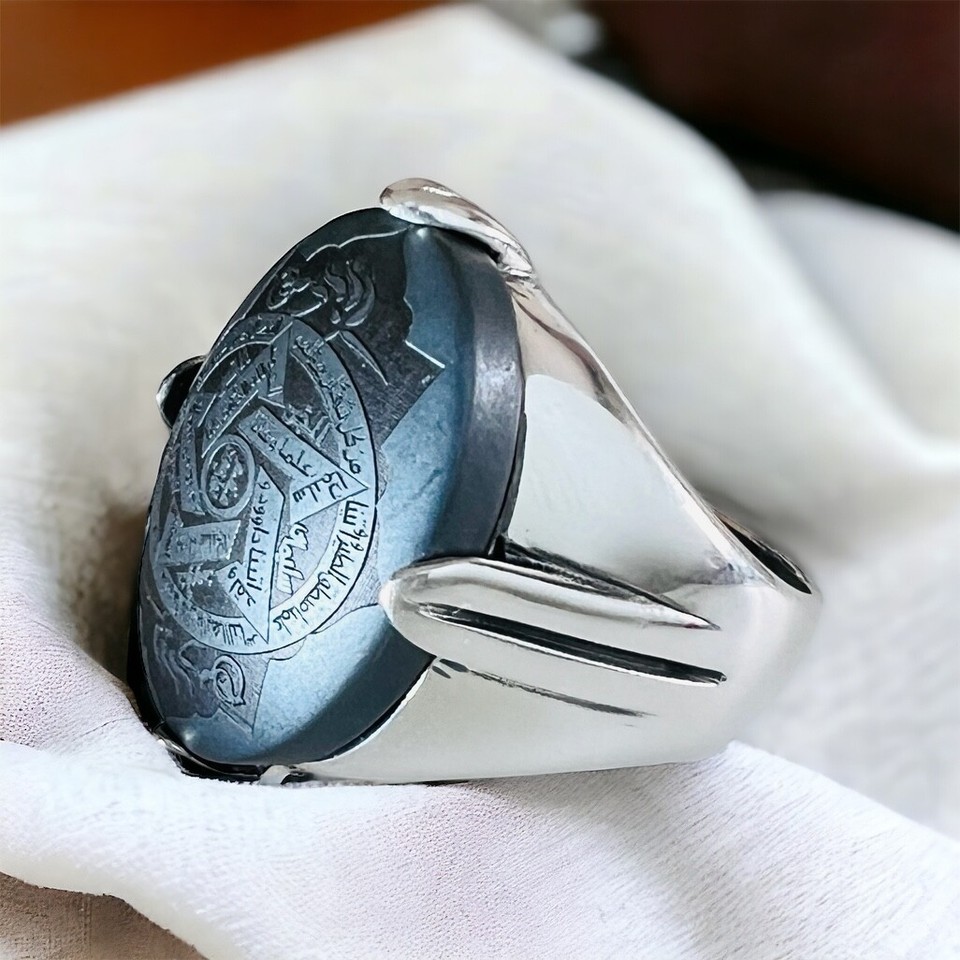 Genuine Hadid Cini, Seal Of Solomon David star 925 Sterling Silver Ring ...