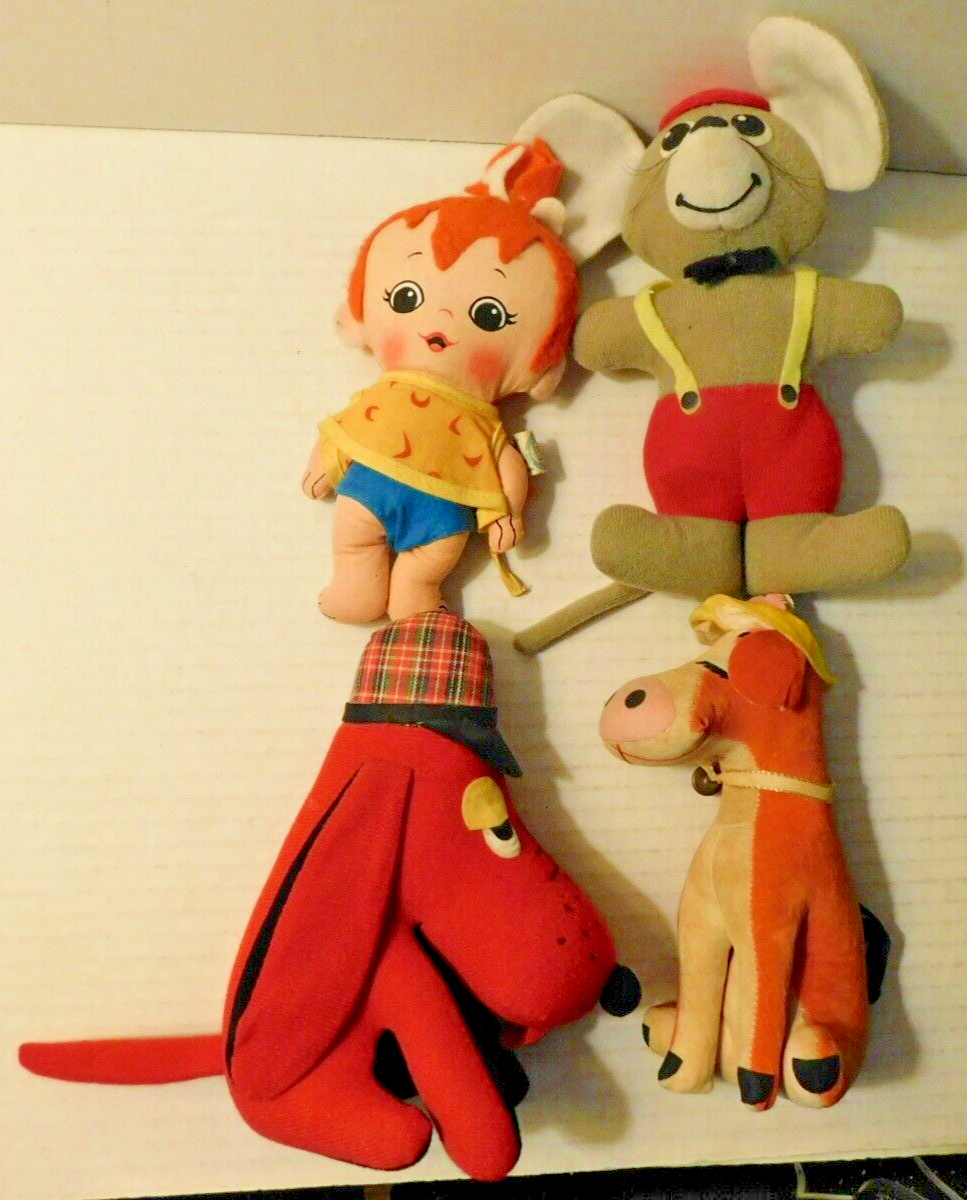 Lot Of 3 vintage Stuffed Animals plus a Pebbles stuffed doll | eBay