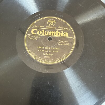1927 BLUEGRASS - Luther McCartt & Hugh Cross 78 rpm COLUMBIA 15143 V+ ...