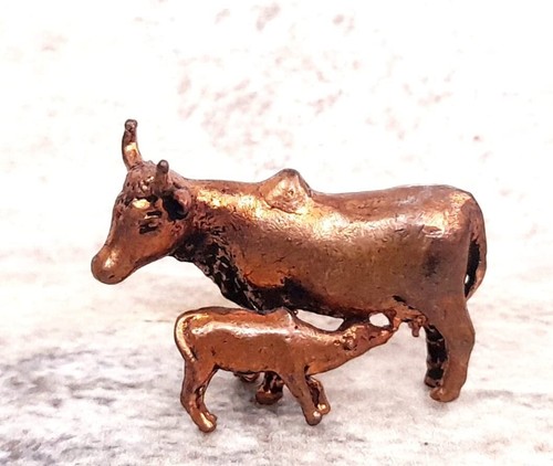 Handmade Copper Cow with Calf Statue Figurine Sculpture Idol | eBay
