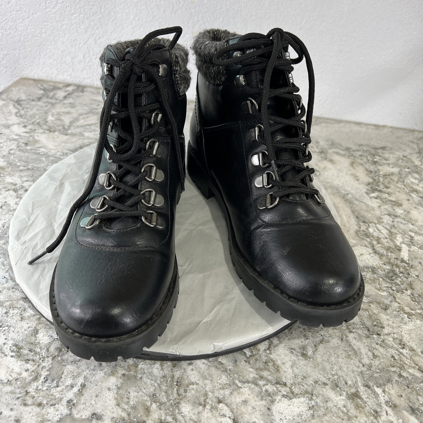 Rampage Womans Boots 7 Black Chunky Heel Ankle Sock B… - Gem