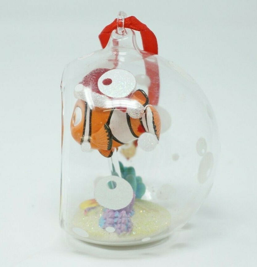 Disney Pixar Finding Nemo Glass Globe 2013 Sketchbook Ornament Santa ...