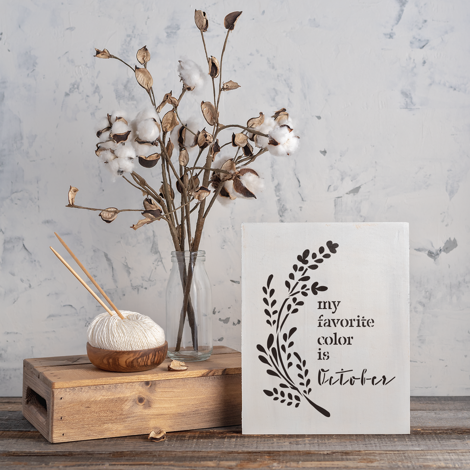 My Favorite Color is October Stencil - Durable & Reusable Mylar ...