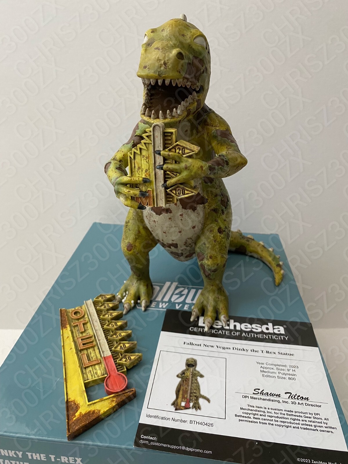 Fallout New Vegas Dinky The T-Rex Dinosaur Statue Figure Thermometer ...