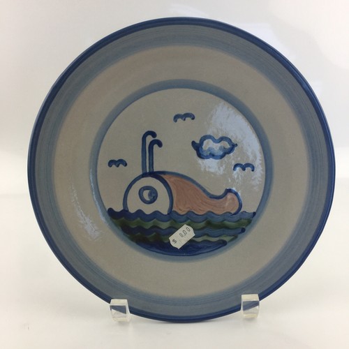 M A Hadley Pottery WHALE 9" SALAD DESSERT PLATE Nautical Collection NEW ...