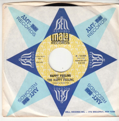 THE HAPPY FEELING - HAPPY FEELING - PROMO MALA RECORDS 45 - GREAT SHAPE ...