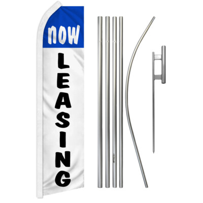 Now Leasing Advertising Swooper Feather Flutter Flag & Pole Kit Real ...