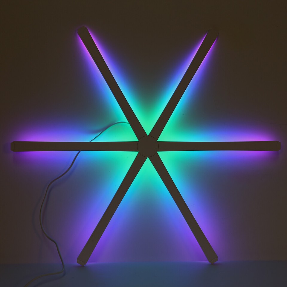 9PCS RGB Wall Splicing Lights APP Smart Control Dimmable LED Gaming ...